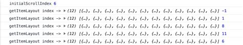React Native Getitemlayout In Flatlist Passing Index 1 On First