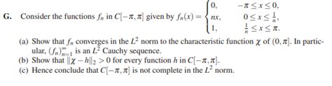 Solved Consider the functions fn in C π π given by Chegg