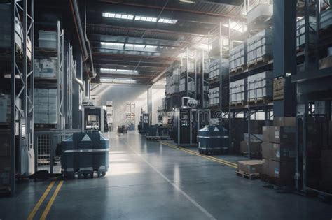 A Warehouse With A Fully Automated Order Management System Ai Generated
