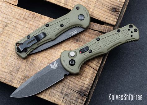 Benchmade Knives 9570bk 1 Mini Claymore Push Button Auto Textured