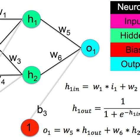 example of a simple feed forward neural network showing how inputs are