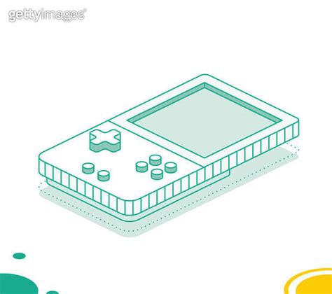 Isometric Portable Handheld Retro Gaming Console With Buttons Outline Concept Object Isolated