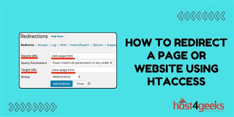 How To Redirect A Page Or Website Using Htaccess Host4geeks Llc