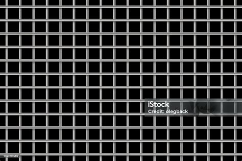 3d 원활한 감옥 케이지 벡터 삽화 현실적인 금속 감옥 막대 교차 막대의 철 격자 메쉬 검은 색 감옥에서 범죄자의 체포 및 처벌을위한 파이프의 사각형 Gaol 격자 3차원