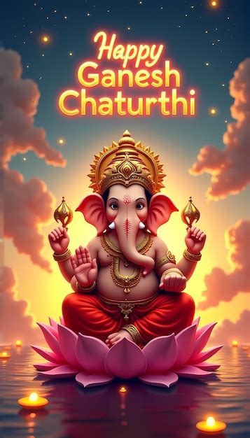 Happy Ganesh Chaturthi Premium AI Generated Image