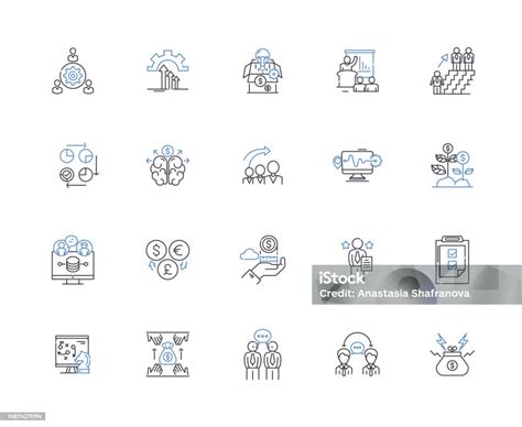 Kpis Line Icons Collection Metrics Objectives Targets Performance