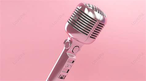 생생한 3d 렌더링 노래나 음악 연주를 위한 분홍색 배경의 금속 마이크 음악 연주 배경 음악 배경 마이크 배경 이미지 Hd 음악 연주 음악 마이크 배경 사진