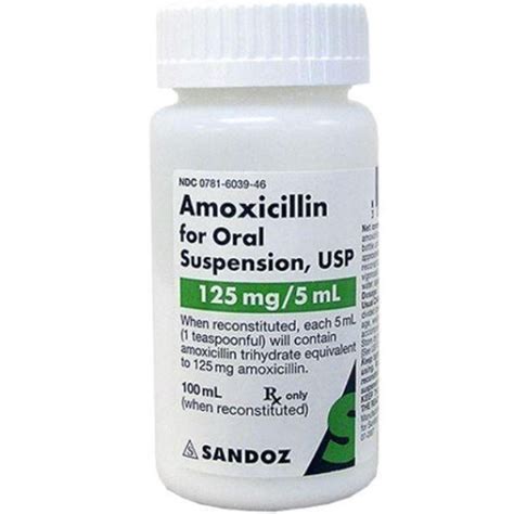 Amoxicillin Powder 125mg5ml For Oral Suspension 100mlbottle Sandoz