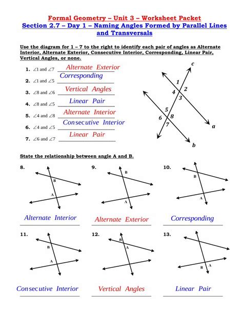 Pdf Formal Geometry Unit 3 Worksheet Packet Section 27 Day 1
