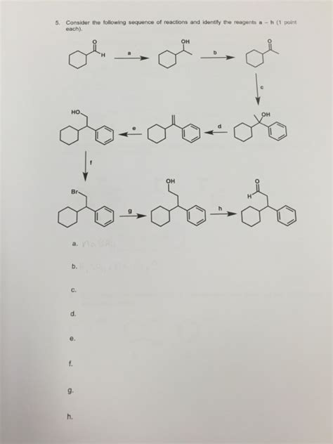 Solved Consider The Following Sequence Of Reactions And