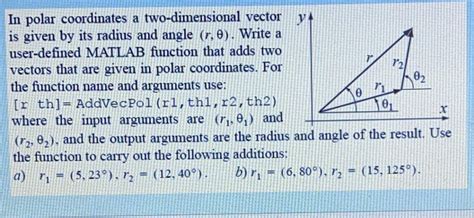 solved 12 0 in polar coordinates a two dimensional vector v