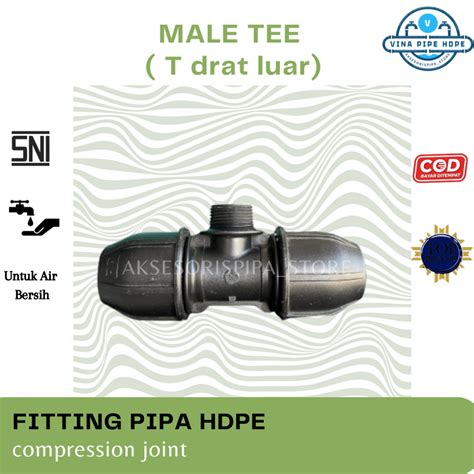 Jual Male Tee Hdpe Atau T Hdpe Drat Luar Ukuran 20mm X 12 Inch