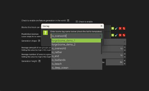 mcreator 2023 4 will show tag type with text and color in the tag