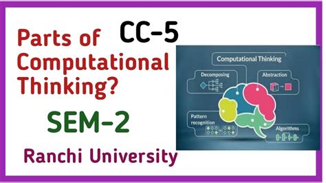 Parts Of Computational Thinking Lec 2 Cc5 Sem 2 Ranchiuniversity Computational Youtube