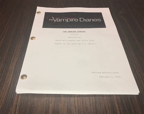 The Vampire Diaries Tv Show Script Pilot Episode Full Script Etsy