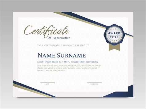 Premium Vector Modern Design Certificate Template With Simple Elegant