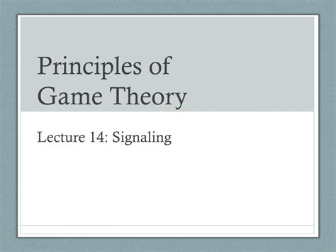 Ppt Principles Of Game Theory Powerpoint Presentation Free Download