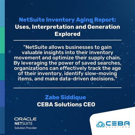 CEBA Solutions on LinkedIn: Improve your inventory management strategies with the NetSuite ...