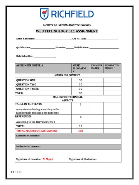 Web Technology 511 Assignment Pdf World Wide Web Internet And Web