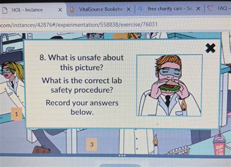 8 What Is Unsafe About This Picture What Is The Correct Lab Safety