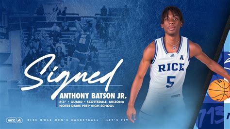 Mens Basketball Signs Anthony Baston Jr For 2024 25 Rice University Athletics