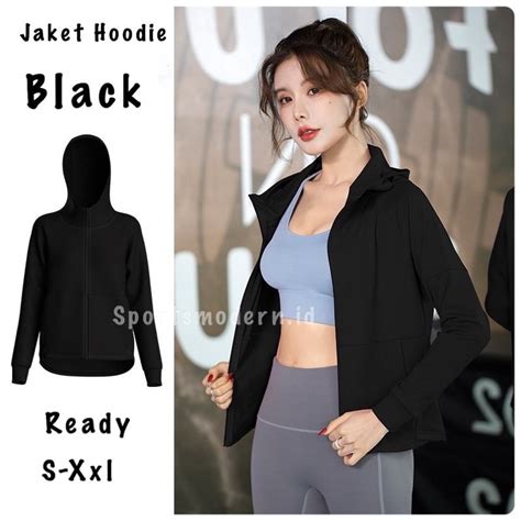 Jual Jaket Wanita Hoodie Olahraga Gym Fitness Yoga Sepedaan Mtwtp Shopee Indonesia