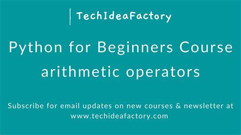 Python Lesson Arithmetic Operators Youtube