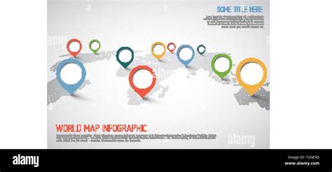 World Map With Pointer Marks Communication Concept Stock Vector Image And Art Alamy