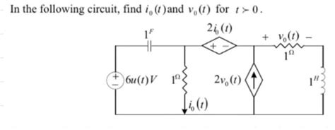 solved in the following circuit find i0 t ﻿and v0 t ﻿for
