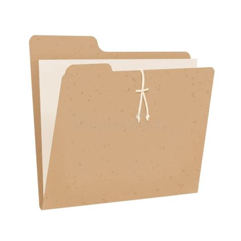 Brown Textured File Folder With String Tie Stock Illustration