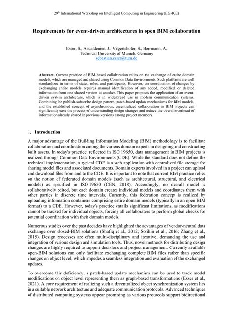 Pdf Requirements For Event Driven Architectures In Open Bim Collaboration