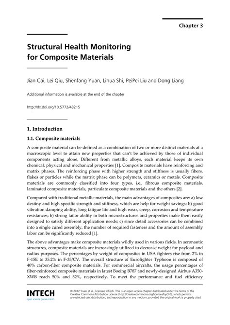 Pdf Structural Health Monitoring For Composite Materials