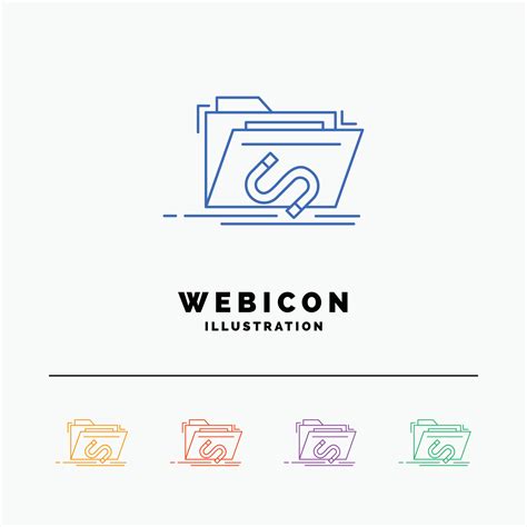 backdoor exploit file internet software 5 color line web icon template isolated on white