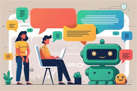 Chatbot Assistant Support For Human Created With Generative Ai Technology Stock Illustration