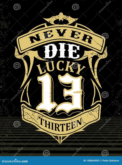 Lucky Number Thirteen Stock Vector Illustration Of Modern 108069003