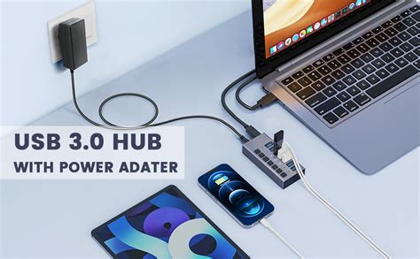 Amazon Com 36W Powered USB Hub ACASIS 7 Ports USB 3 0 Data Hub With Individual On Off