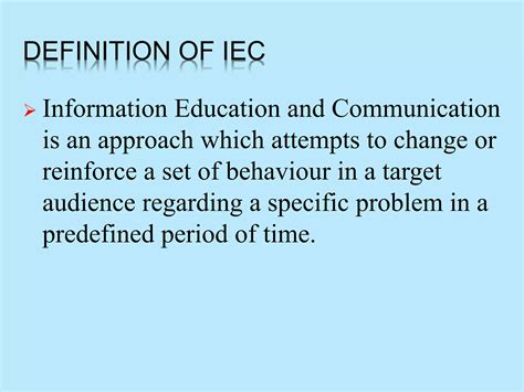 Information Education And Communication IEC PPTX