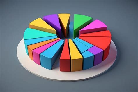 Premium Photo Multi Colored Pie Chart By Bar Graphs 3d Illustration