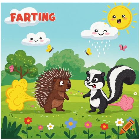 Funny Cartoon Of A Farting Porcupine And Skunk On Craiyon