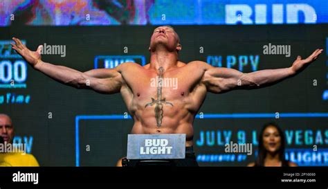 Brock Lesnar Poses For Photos During The Ufc 200 Weigh Ins In Las Vegas