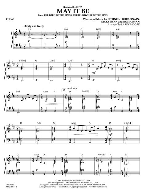 May It Be Arr Larry Moore Piano By Enya Sheet Music For Orchestra