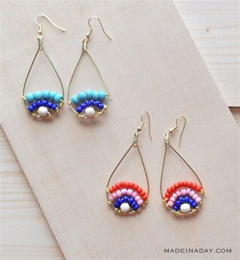 How To Make Beachy Boho Beaded Hoop Earrings In 2025 Beaded Earrings