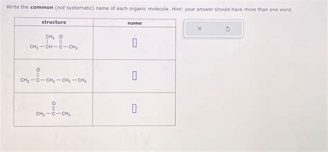 solved write the common not systematic ﻿name of each