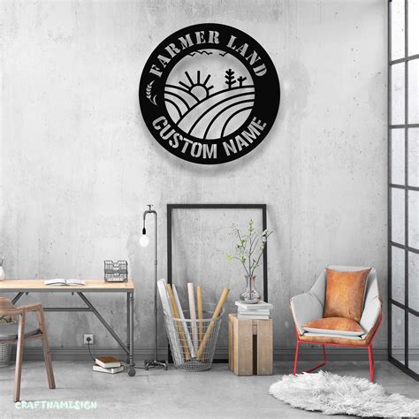Craftnamesign Custom Farmer Land Metal Wall Art Led Light Grain