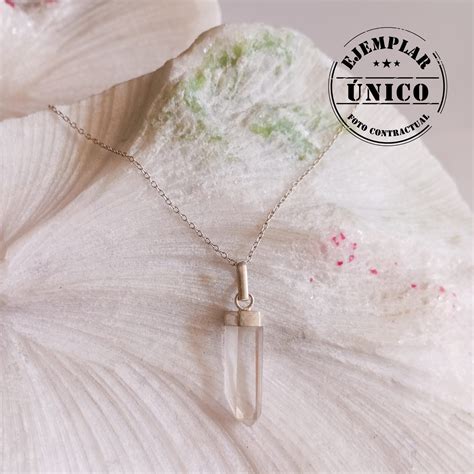 Dije En Plata Con Cuarzo Cristal Okoloko ️ Piedras Cristales