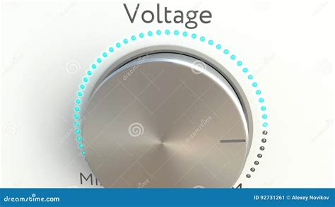 Rotating Knob With Voltage Inscription Conceptual 3d Rendering Stock