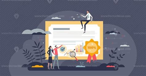 Data Analytics Certificate With Statistic Expert Approval Tiny Person Concept Vectormine