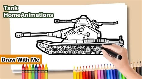 🔴tank Homeanimations Drawing 4 🌟 How To Draw Tank Step By Step