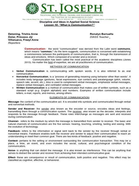 communication pdf communication cognitive science