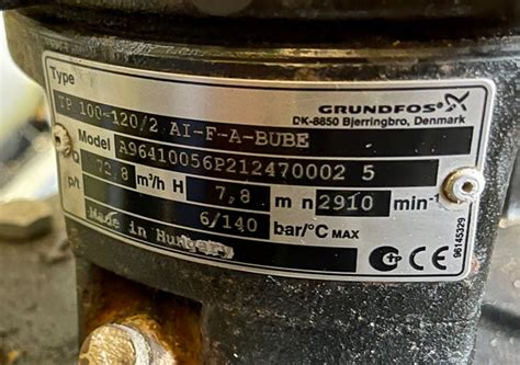 Grundfos Tp 100 120 2 96410056 Circulation Pump 2 2kw 400v 3629 Used The Pump Dealer